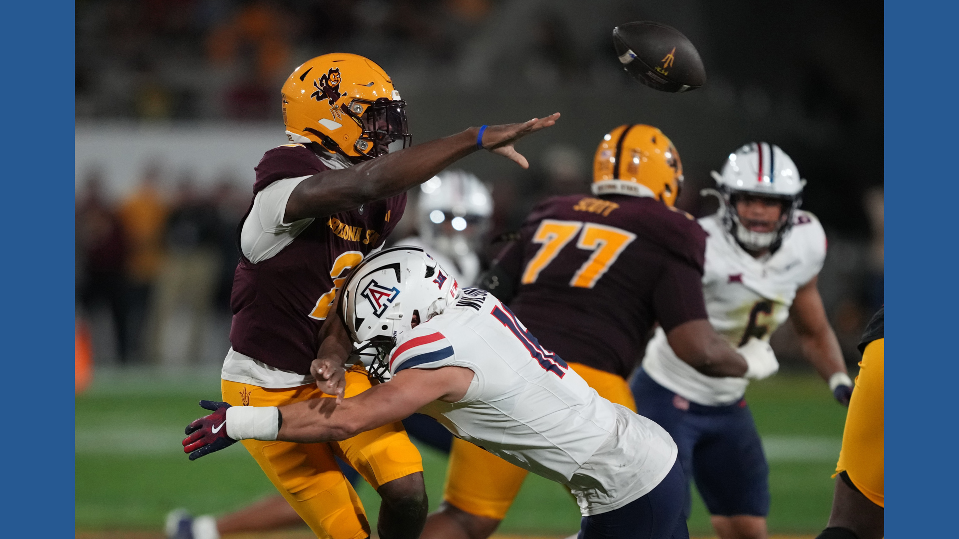 Arizona forces 5 turnovers, spoils rival Arizona State's Big 12 repeat ...