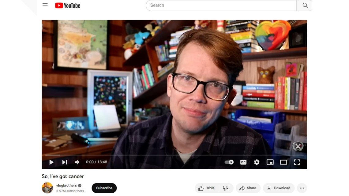 Estrella de YouTube Hank Green revela que tiene cáncer | 12news.com