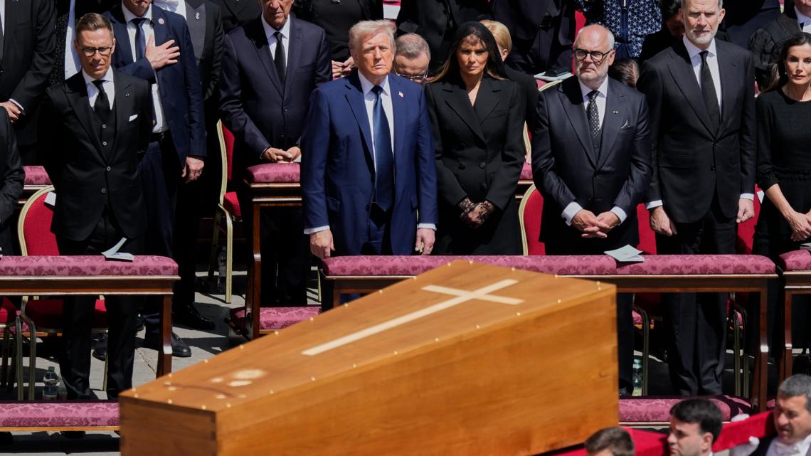 Where was Trump sitting at Pope Francis' funeral? | 12news.com