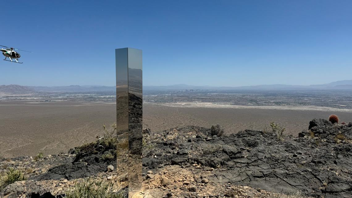Shiny monolith removed from mountains near Las Vegas | 12news.com