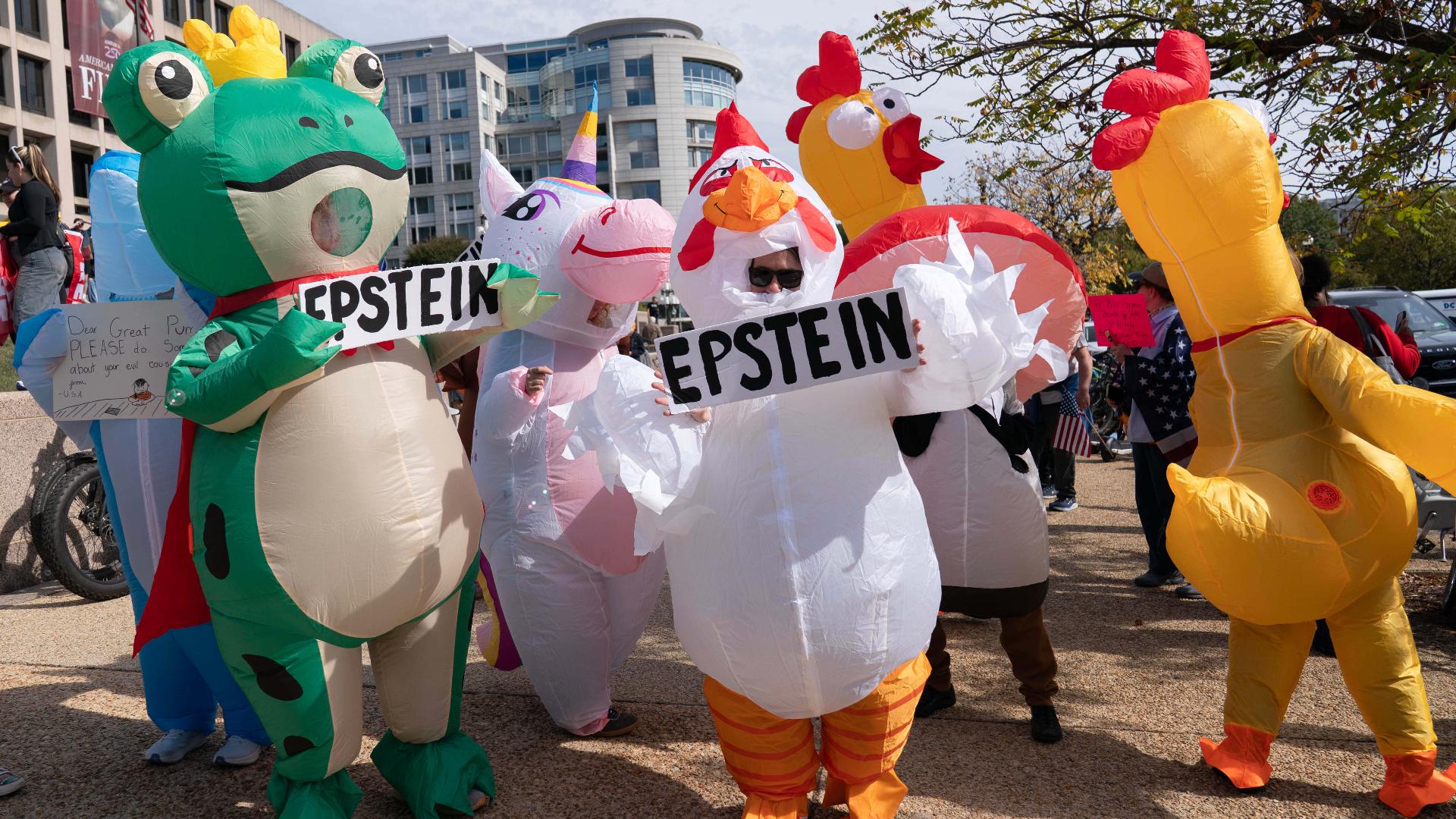 Why do people wear inflatable costumes to 'No Kings' protests? | 12news.com