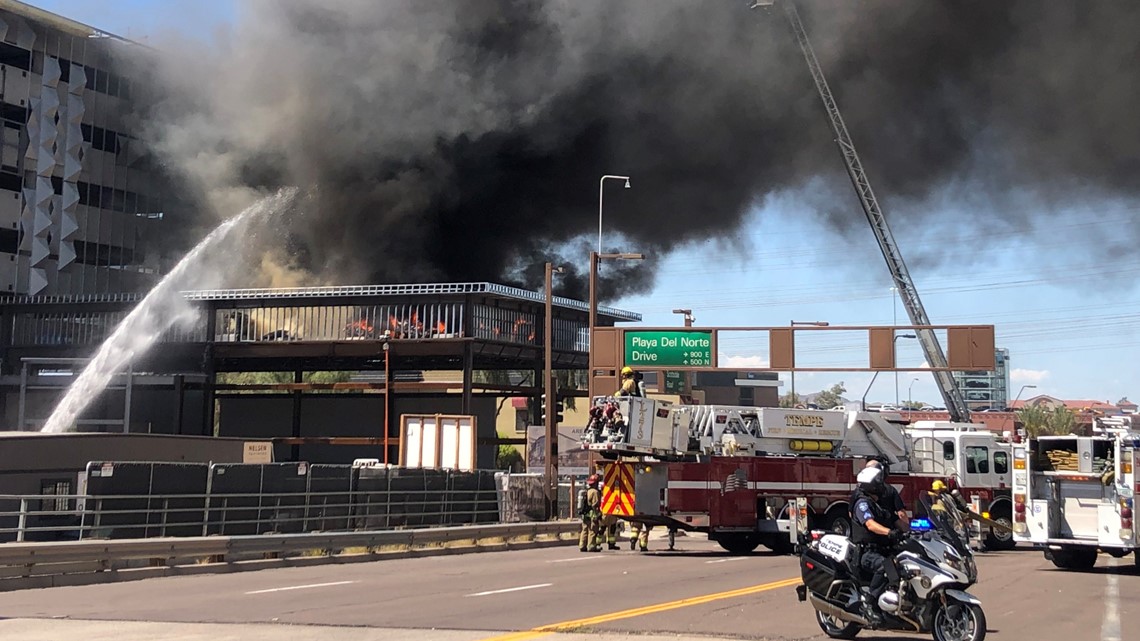 Smoke seen for miles as crews battled huge fire at Tempe construction ...