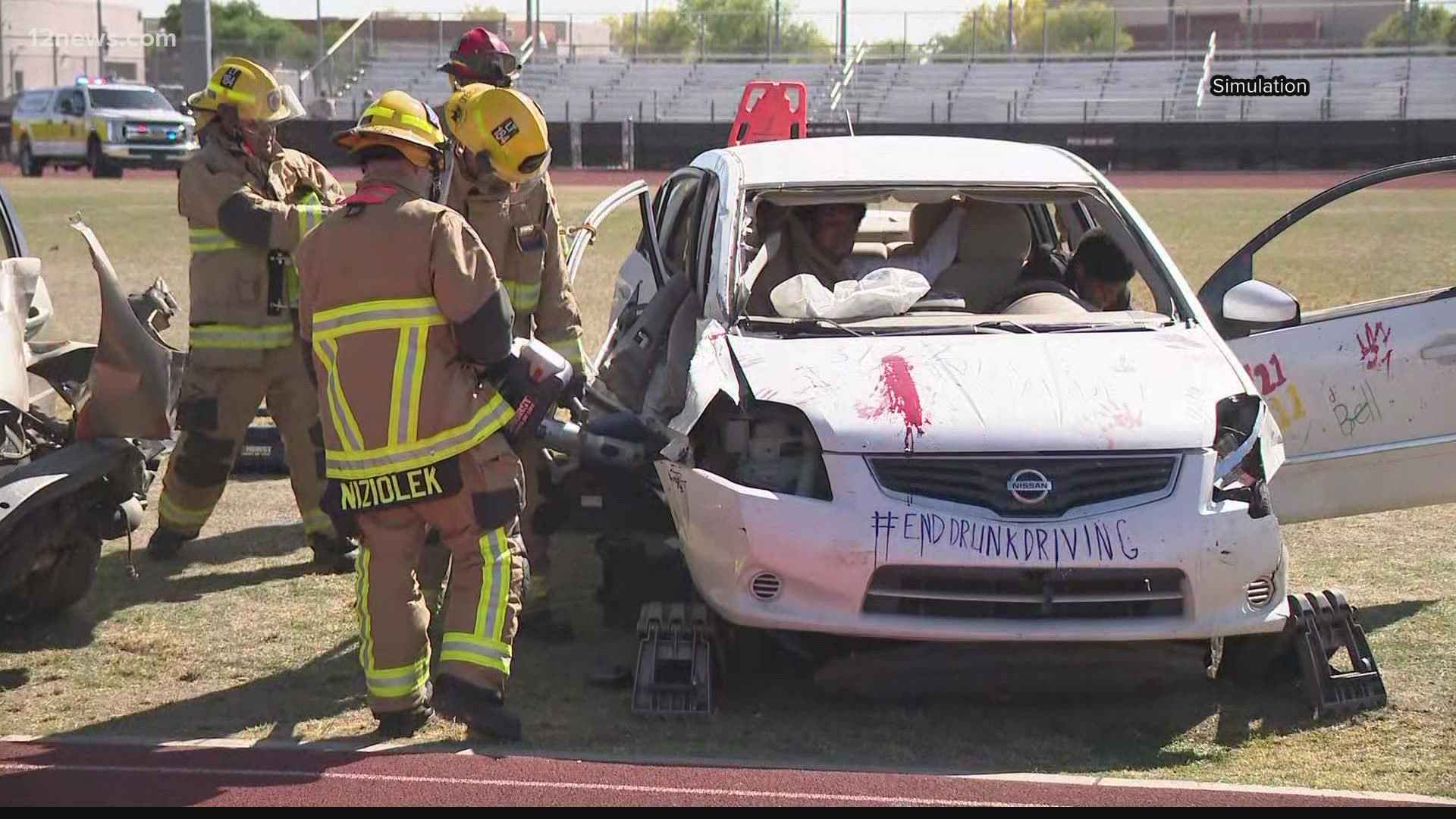 Goodyear police and fire departments host mock drunk driving crash ...