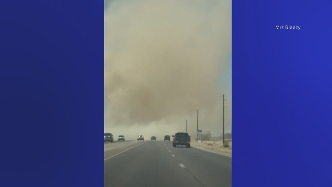 Massive dust devil filmed crossing road in Arizona | 12news.com