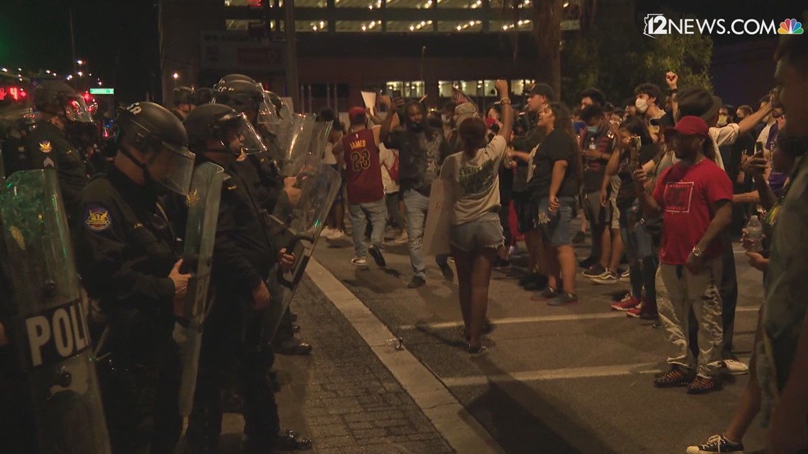Protests declared 'unlawful assembly' in Downtown Phoenix Thursday ...