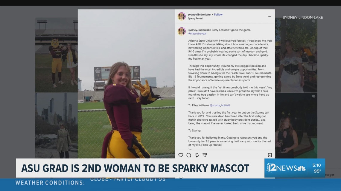 ASU grad is the second woman to be Sparky mascot | 12news.com