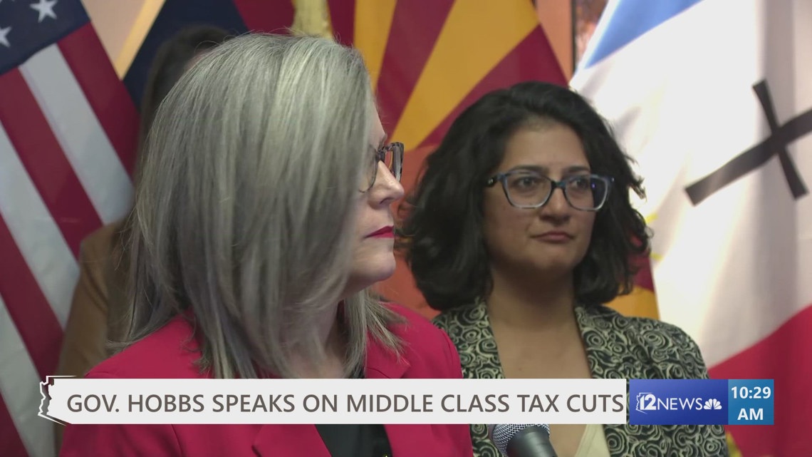 Gov. Hobbs speaks on middle class tax cuts at State Capitol | 12news.com