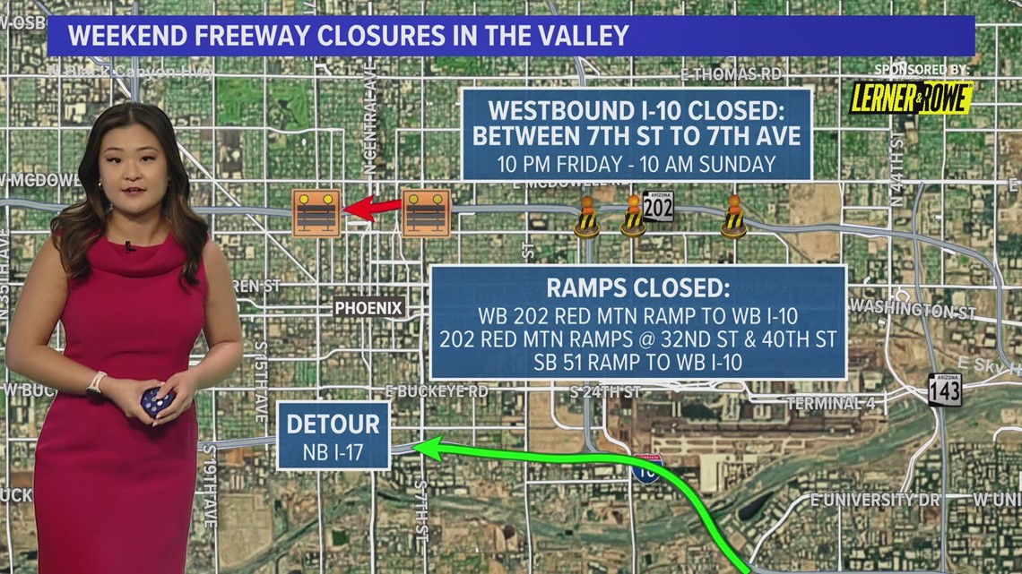 Weekend freeway closures 11-10-23 | 12news.com