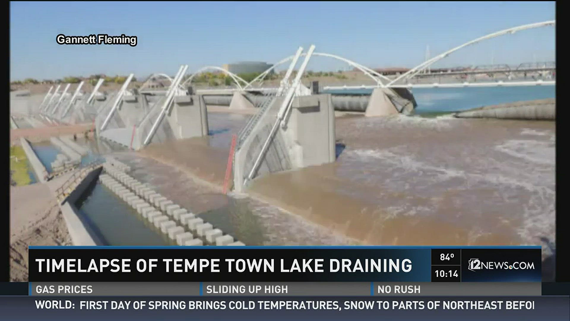 VIDEO: Time-lapse of Tempe Town Lake draining | 12news.com