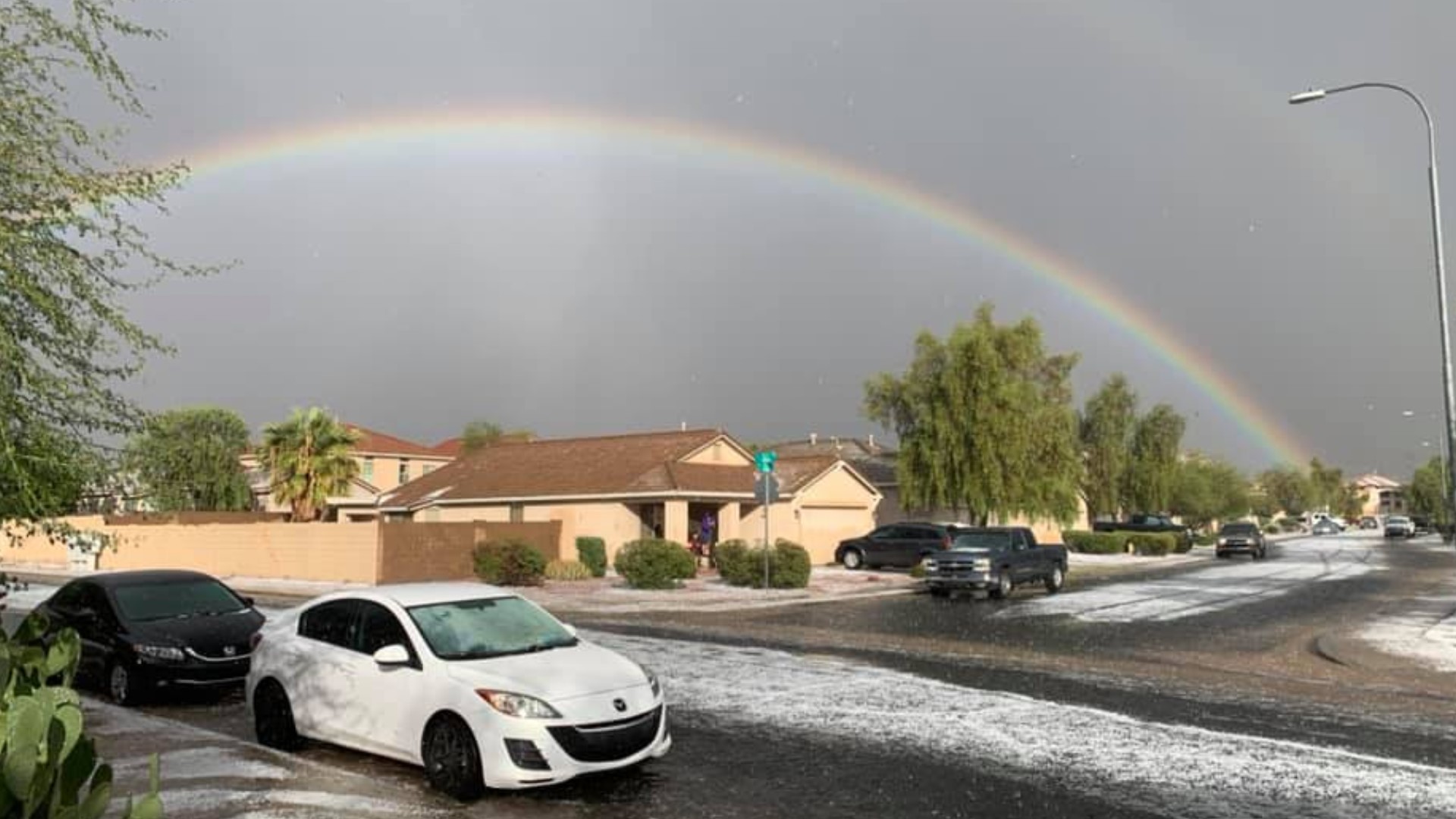 Streets white with hail after storm moves through the Valley | 12news.com