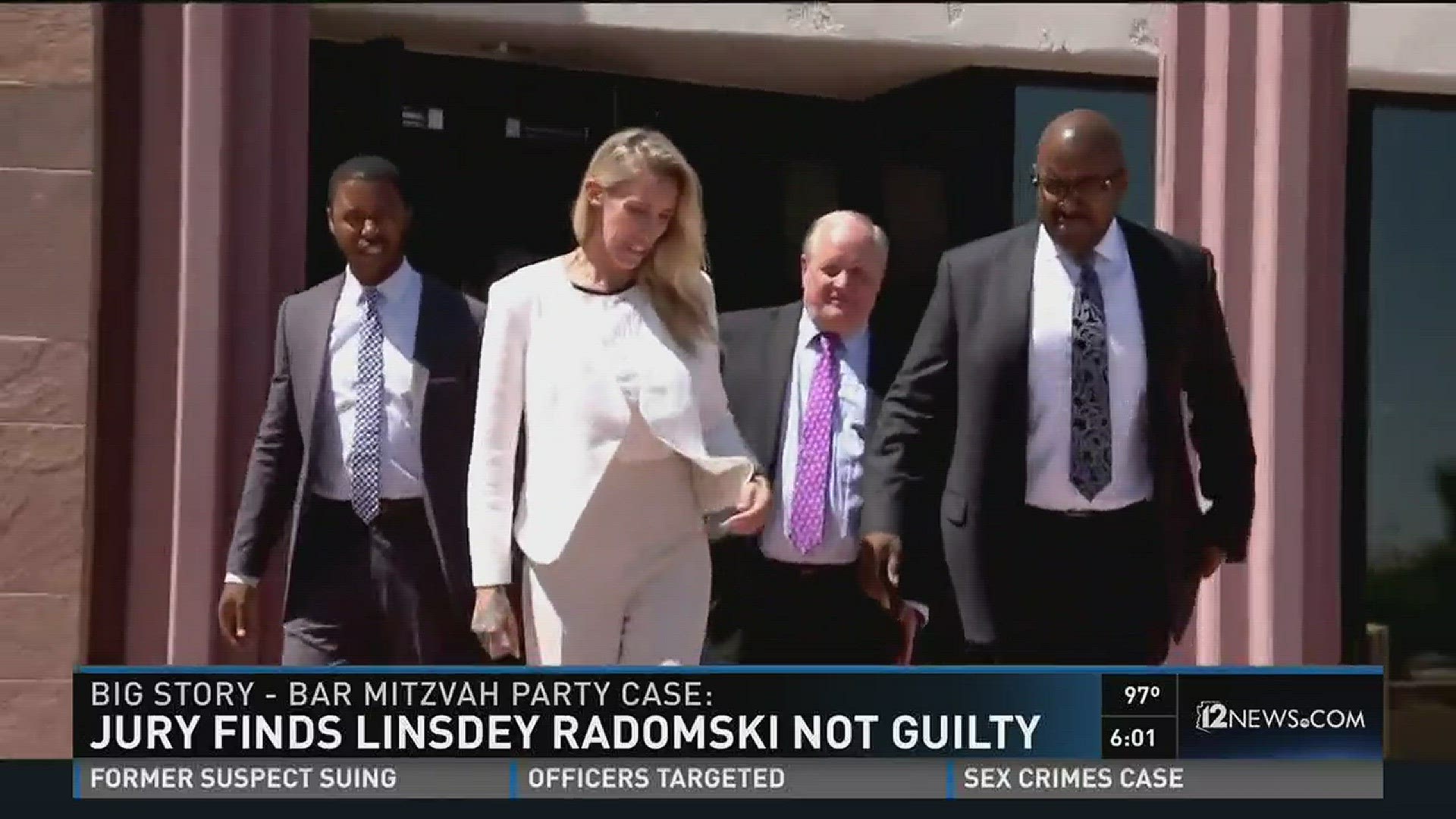Lindsey Radomski found not guilty in bar mitzvah flashing case | 12news.com