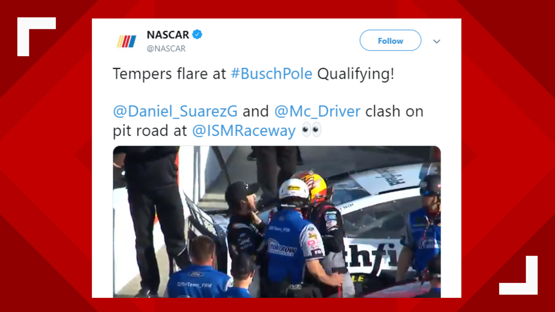 NASCAR drivers get in fight during qualifying at Phoenix ISM Raceway ...
