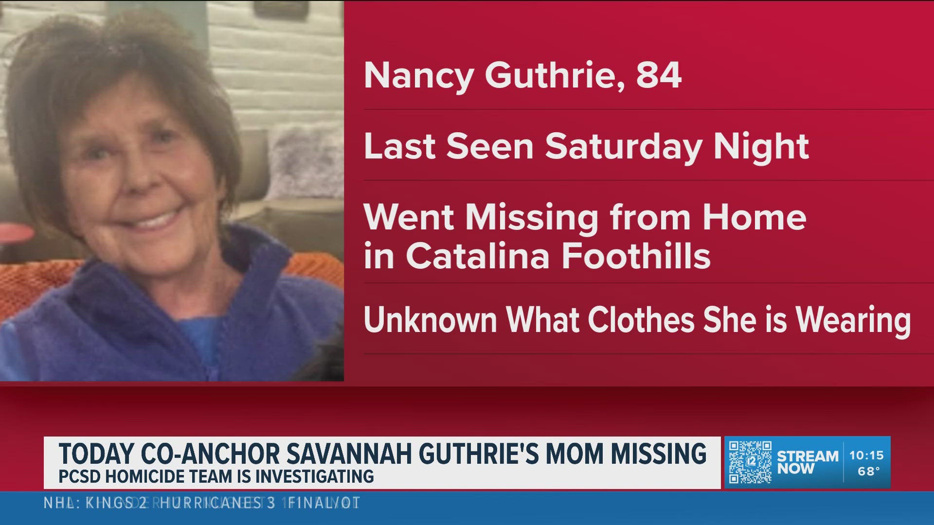 Savannah Guthrie's mother reported missing from southern Arizona home ...