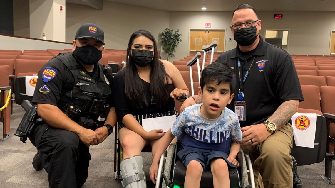 Avondale PD, community help boy who had wheelchair stolen | 12news.com
