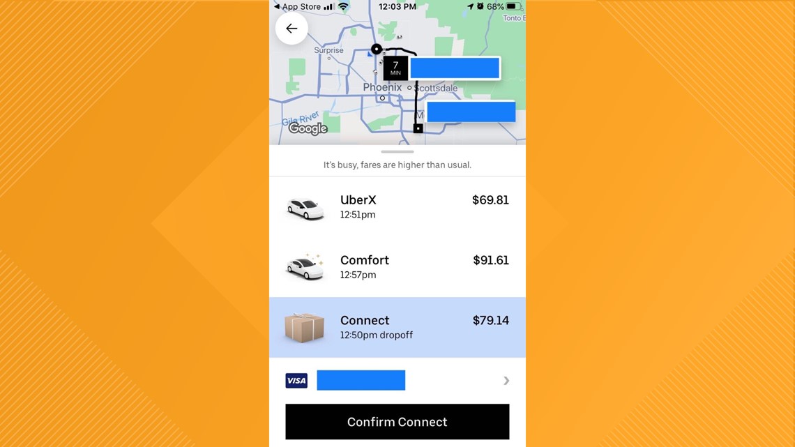 Uber Connect for item delivery launches in Phoenix | 12news.com