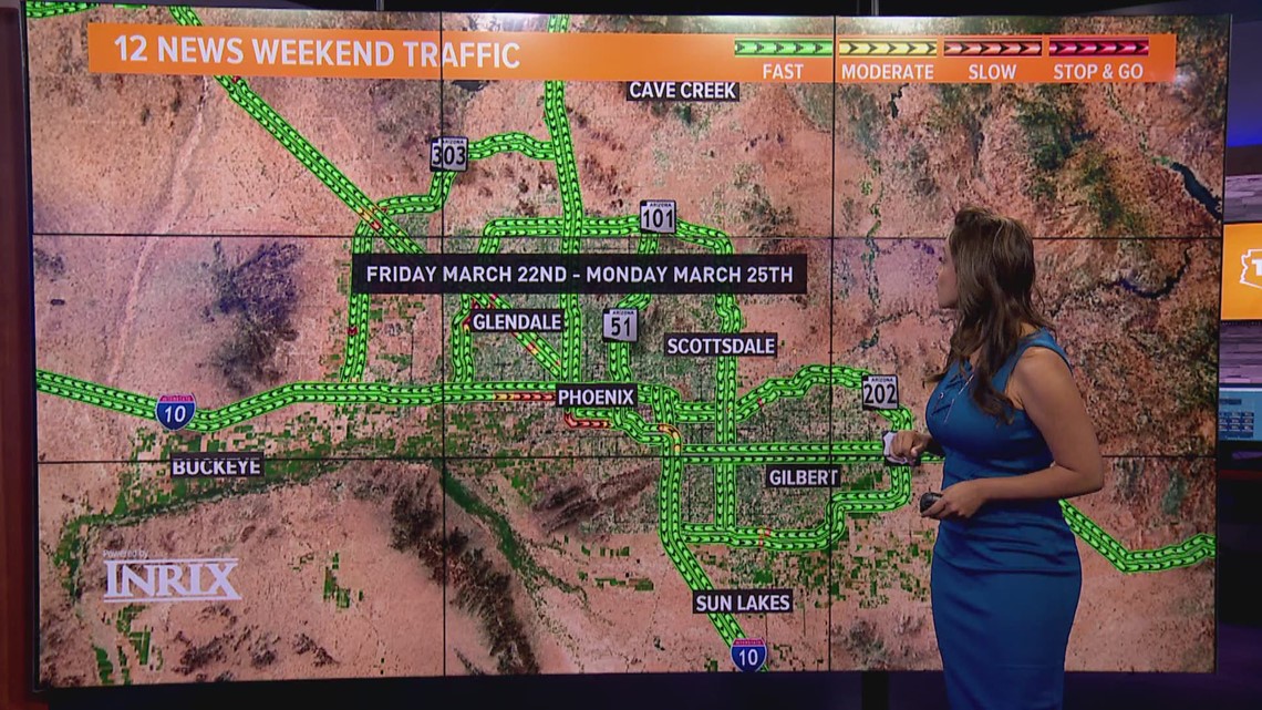 Weekend traffic outlook for Mar. 22- Mar. 25 | 12news.com