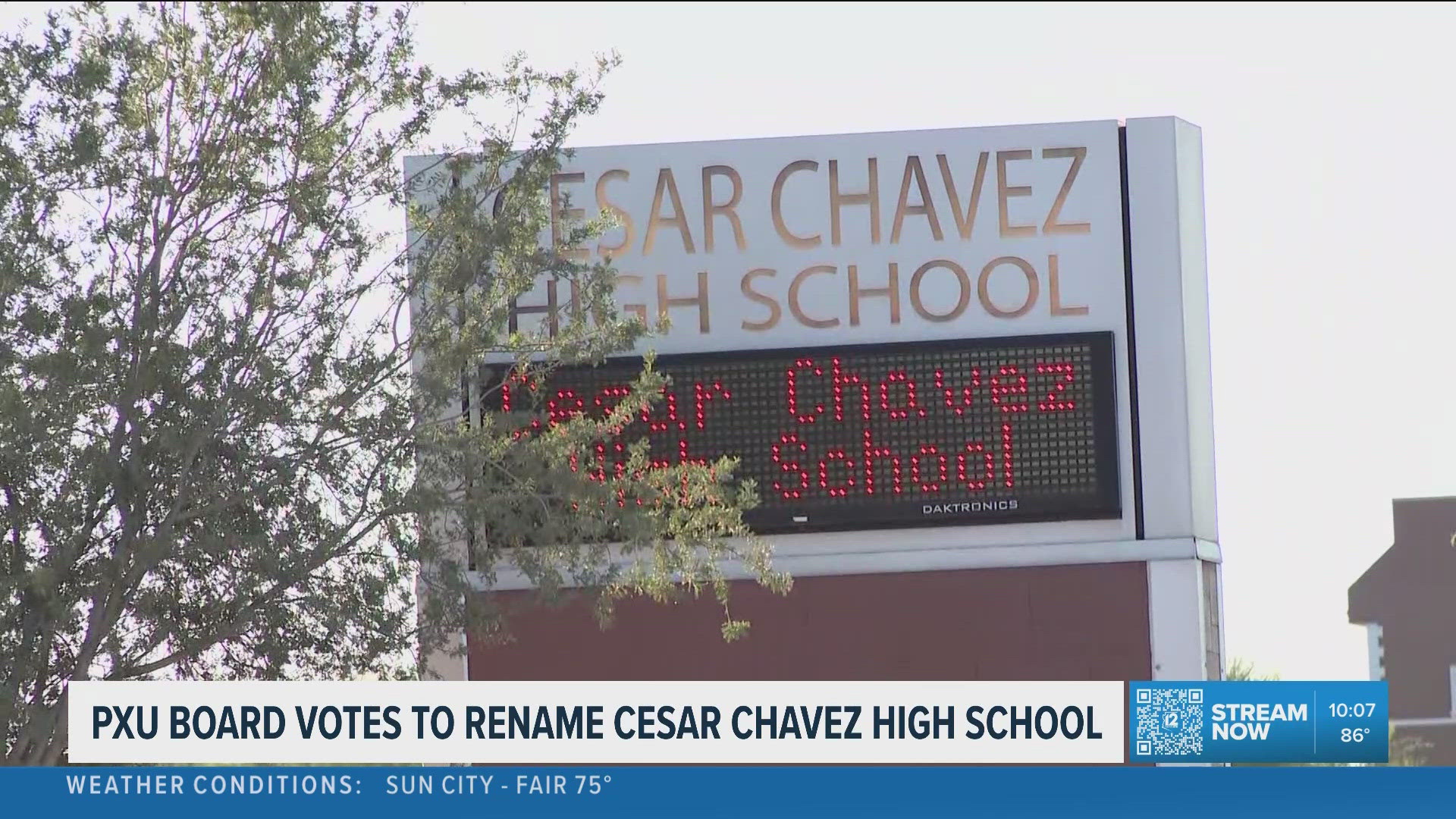 Board votes to change name of Cesar Chavez High School | 12news.com