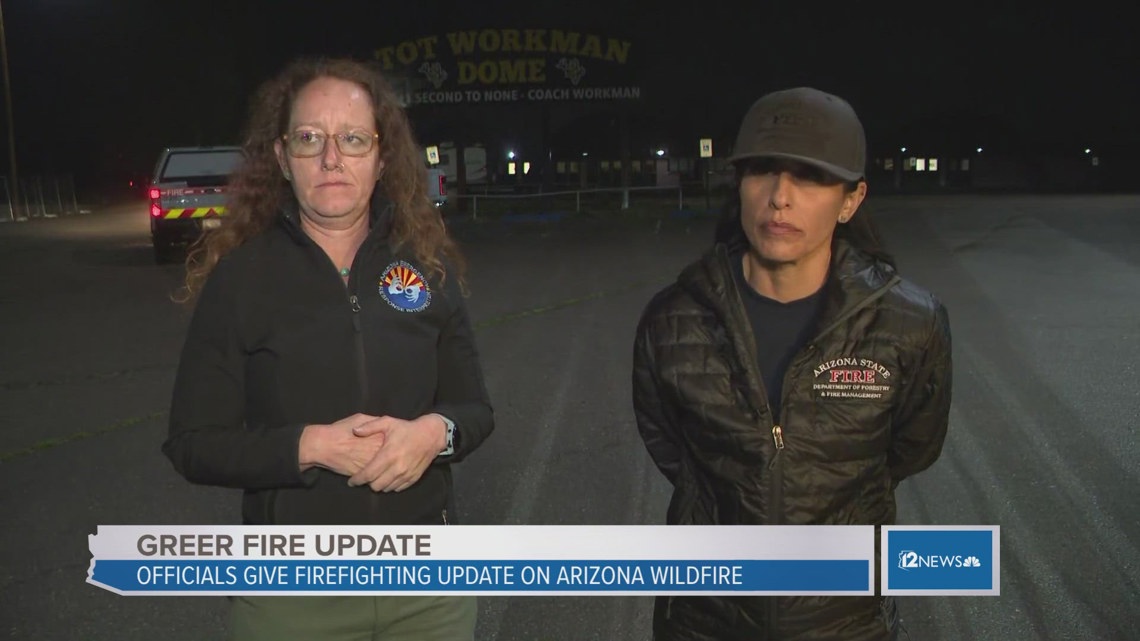 Officials meet with media, give update on Greer Fire | 12news.com