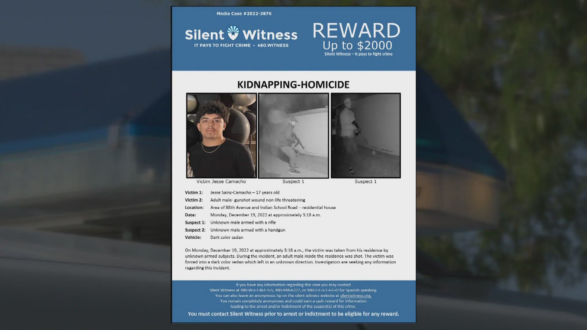 Suspect arrested for murder, kidnapping of teenager in Phoenix | 12news.com