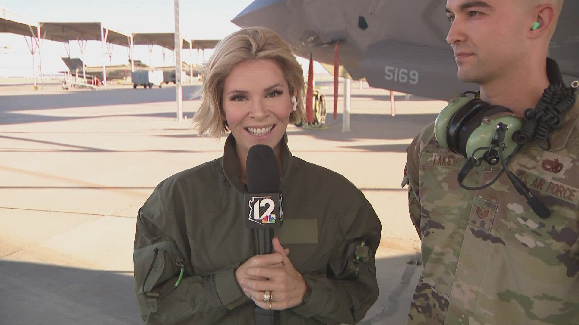 Emma Jade chats with crew chief at Luke Air Force Base | In the Loop | 12news.com