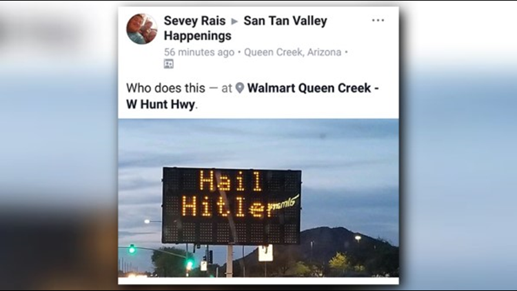 'Hail Hitler' hack hits Arizona highway sign | 12news.com