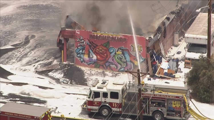 1 Phoenix firefighter hospitalized after blaze at strip mall | 12news.com