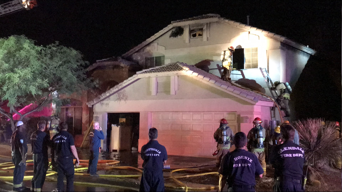 Roof partially collapses during Phoenix house fire | 12news.com