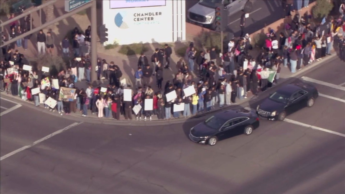 Chandler High School students walkout to protest ICE enforcement ...