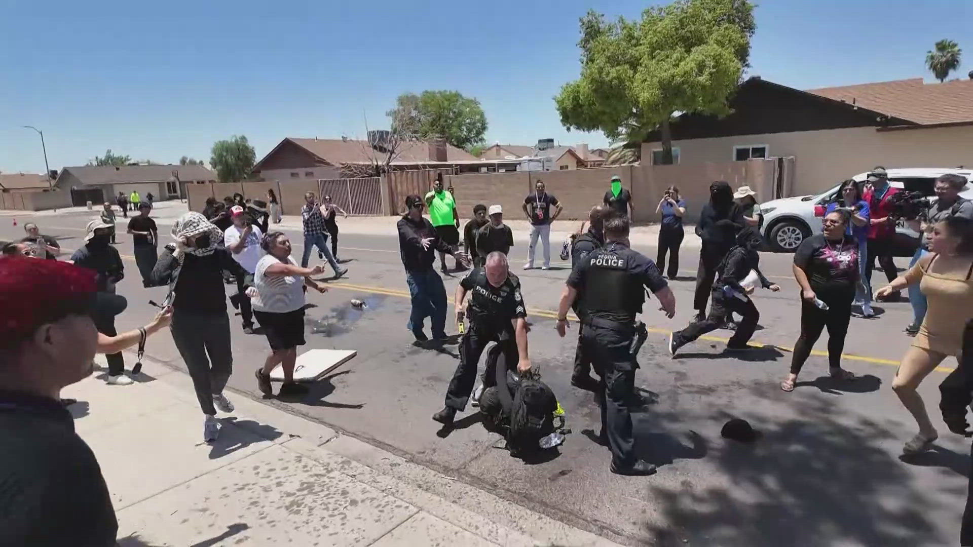 Person detained after confrontation during law enforcement activity in ...