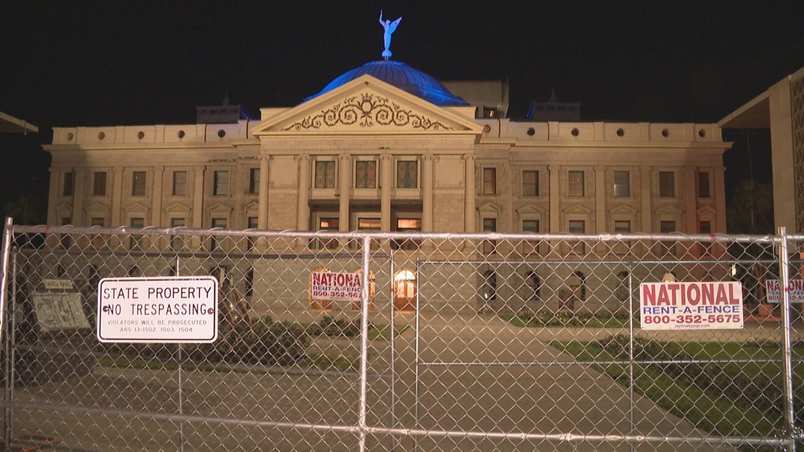 Fence erected around Arizona state Capitol as FBI warns of armed ...