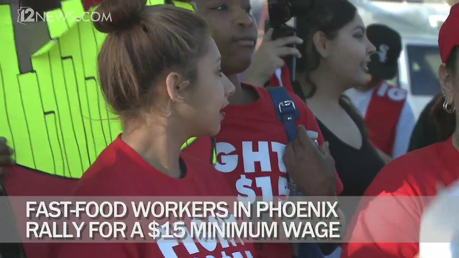 Phoenix workers rally for a higher minimum wage | 12news.com