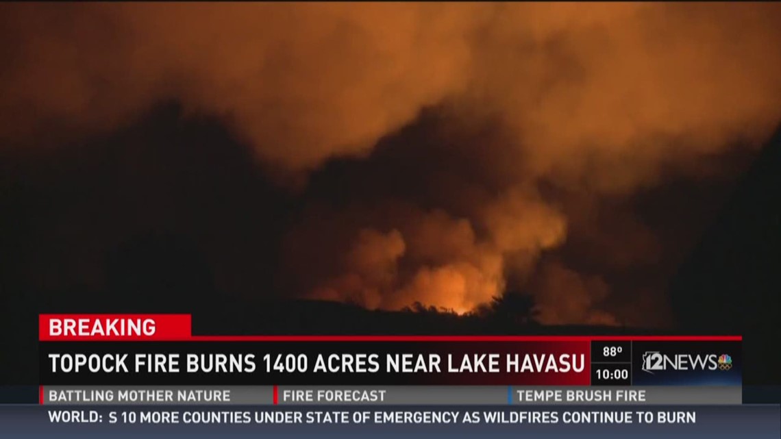 Topock fire burns 1400 acres near Lake Havasu | 12news.com