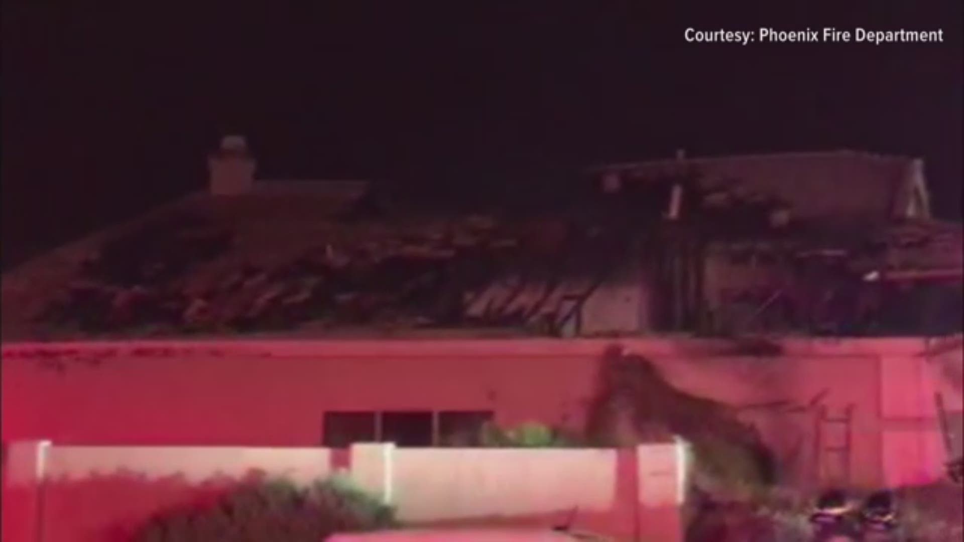 Roof partially collapses during Phoenix house fire | 12news.com