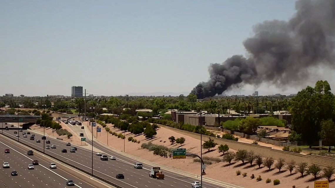 No injuries reported after fire breaks out at Mesa construction yard ...