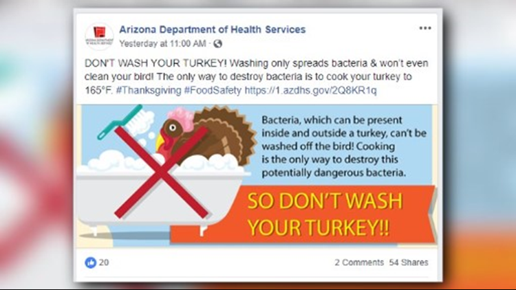 Here’s why you shouldn’t wash your turkey this Thanksgiving | 12news.com