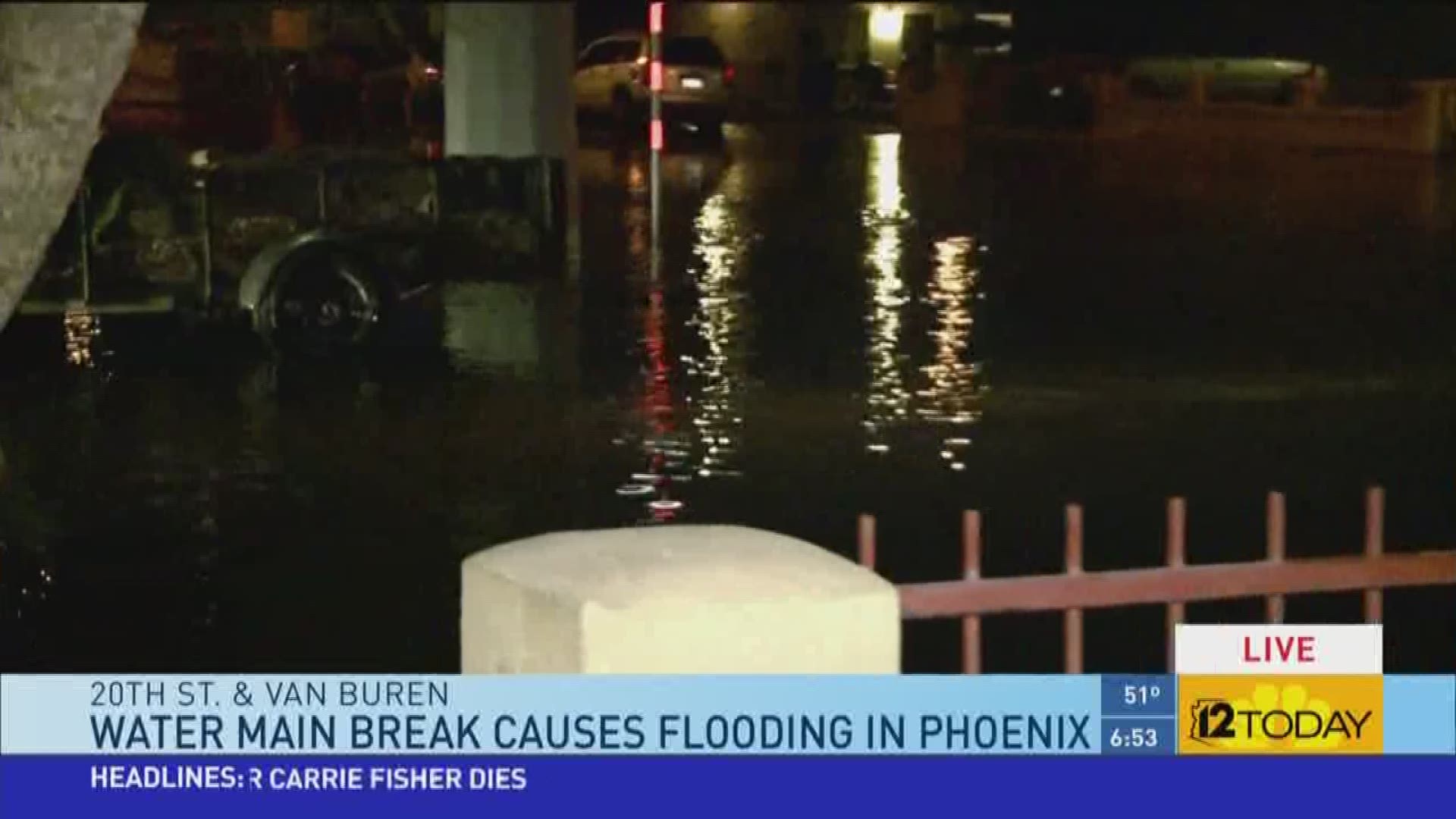 Water main break closes 20th Street in downtown Phoenix | 12news.com