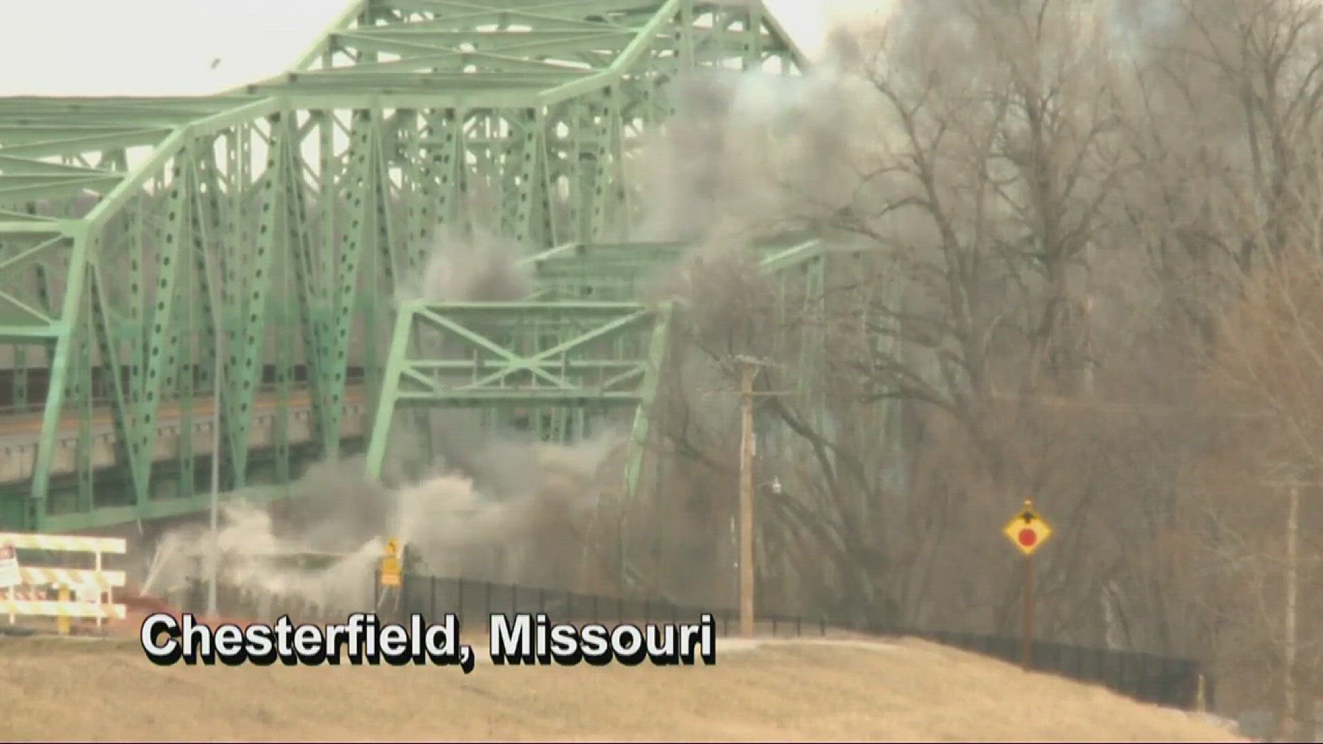 Watch this bridge explode and drop into the Missouri River | 12news.com
