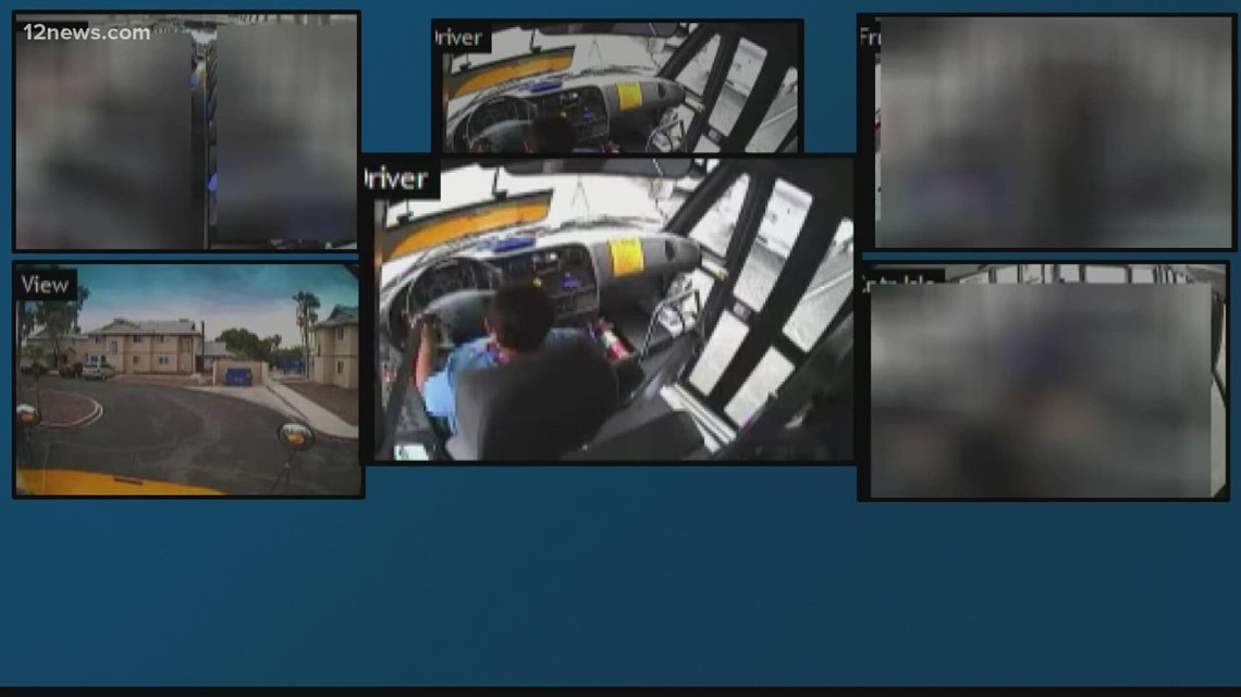 Bus driver seen braking hard because 'students were acting up' | 12news.com