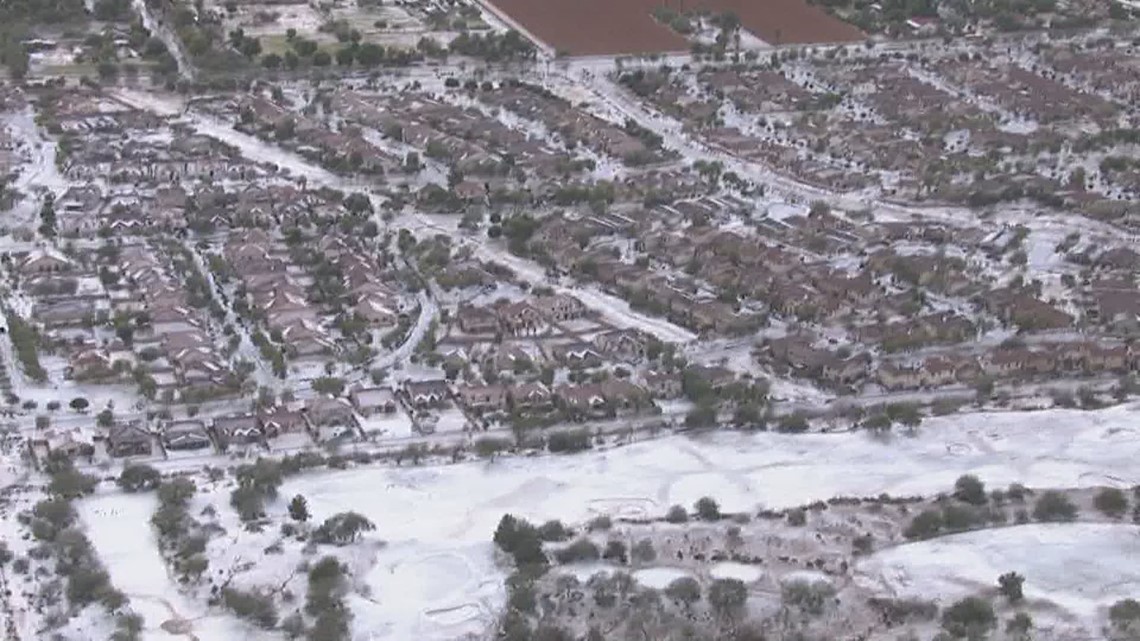 Streets white with hail after storm moves through the Valley | 12news.com