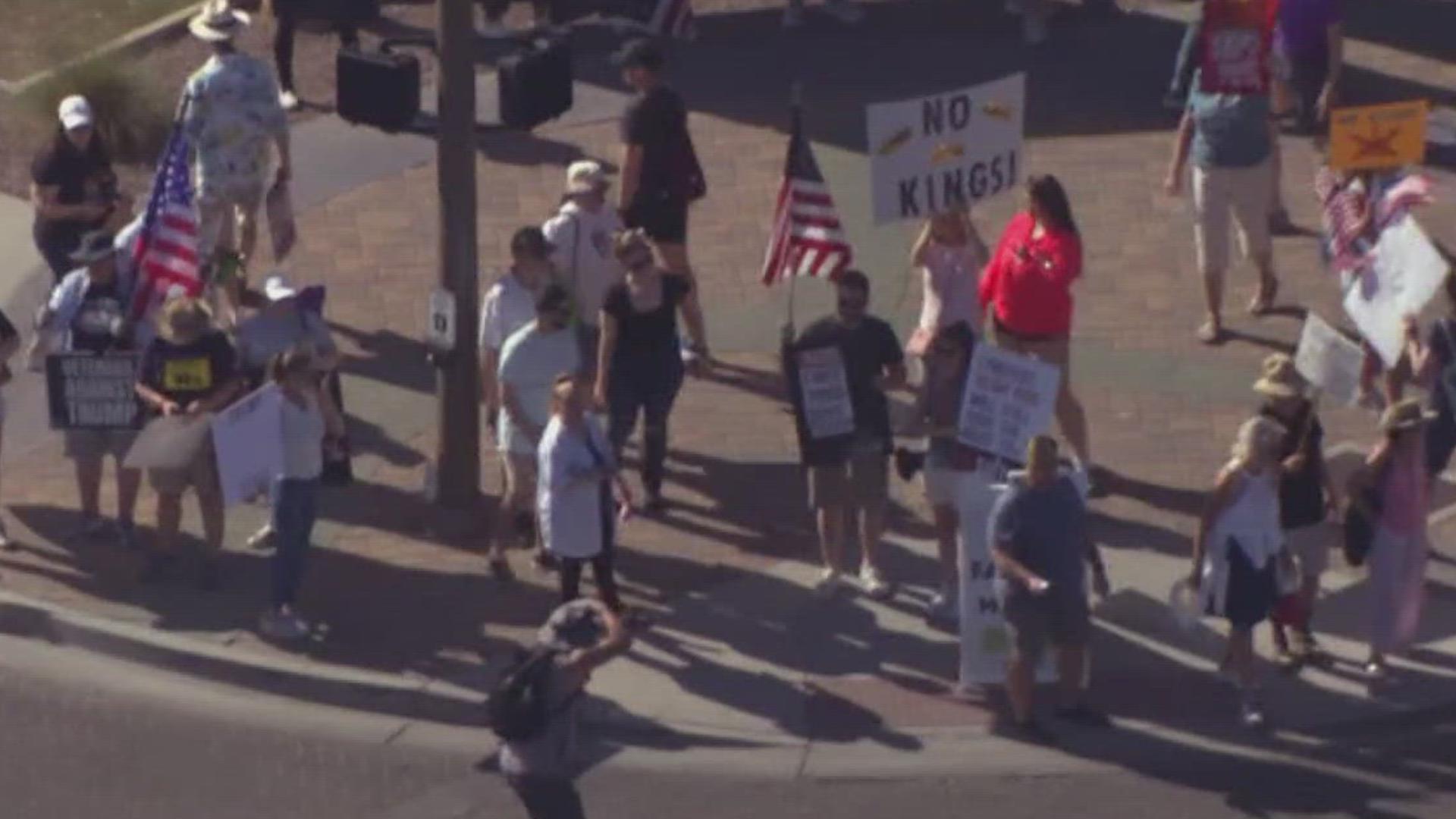 Protestors gather across the Valley for No Kings protest | 12news.com