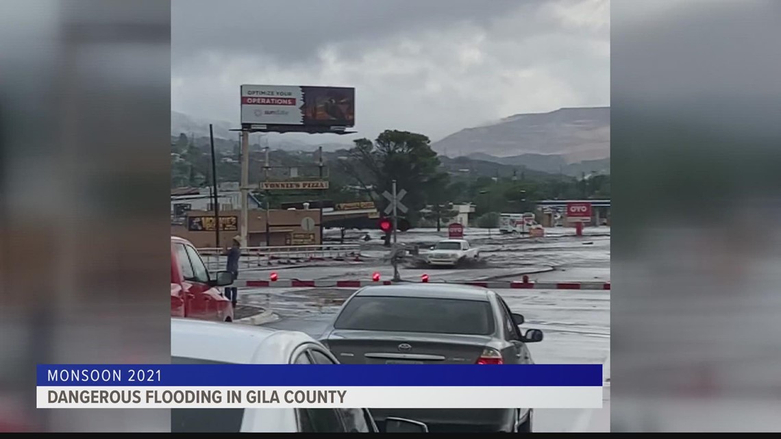 Dangerous flooding in Gila County as storms move through the area ...