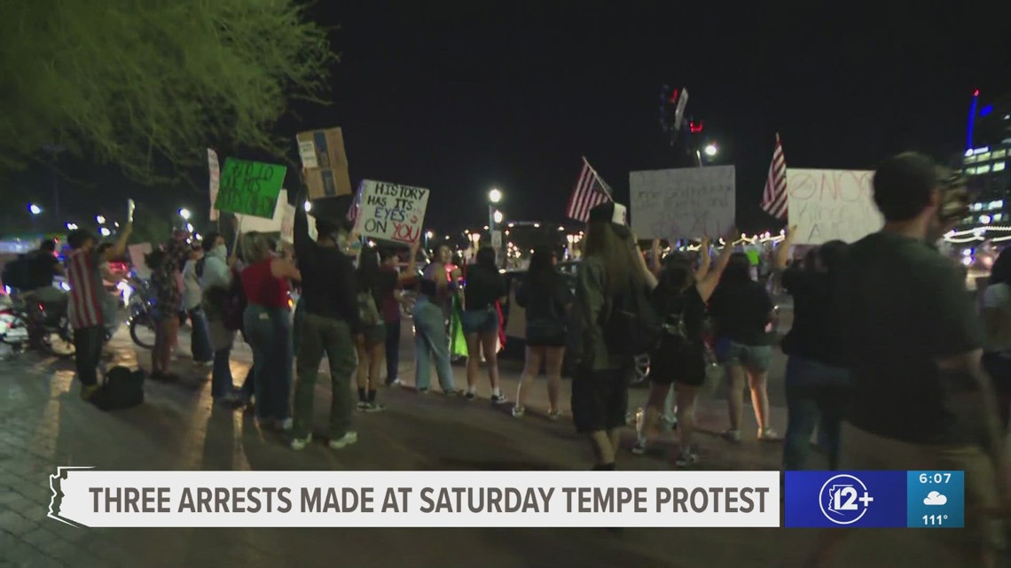 3 arrested at Saturday protest in Tempe, police say | 12news.com