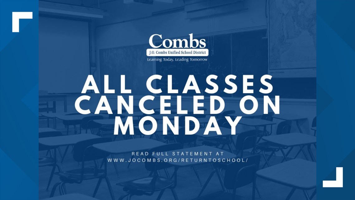 Classes canceled for J.O. Combs schools on Monday due to 'insufficient ...