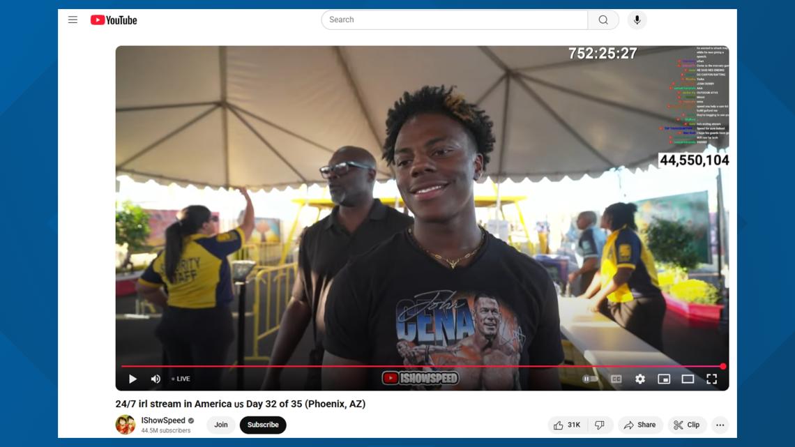 'IShowSpeed' stops in Arizona, greeted by large crowds at each Valley ...