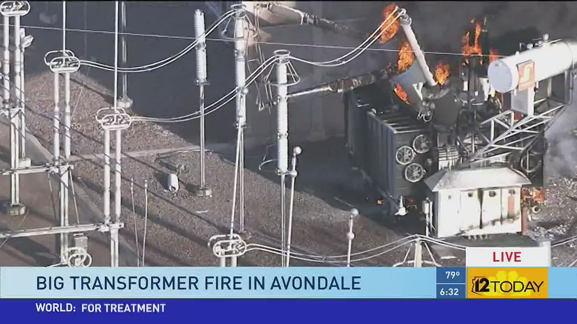 Column of smoke hangs in sky as transformer burns | 12news.com