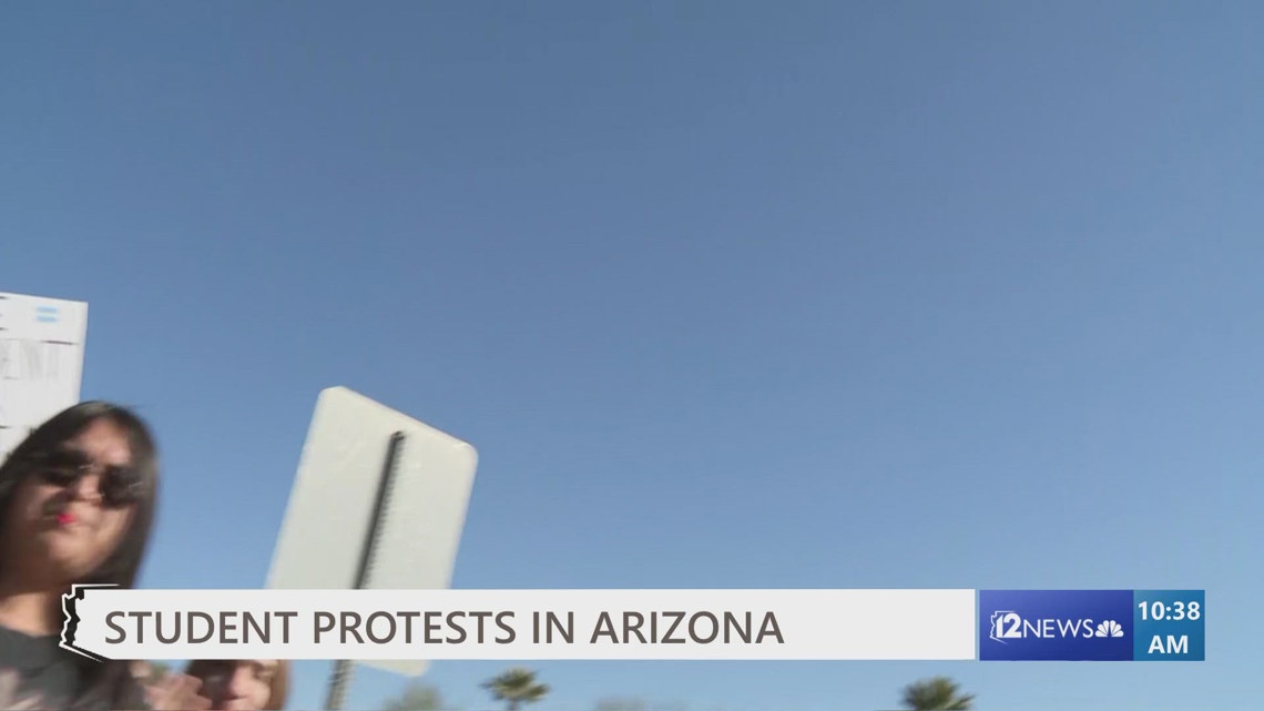 Students from ASU, high schools across the Valley protest ICE | 12news.com