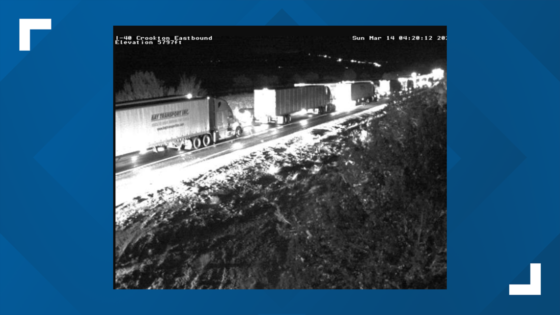 Traffic moving on I-40 after hours of closures due to winter storm ...