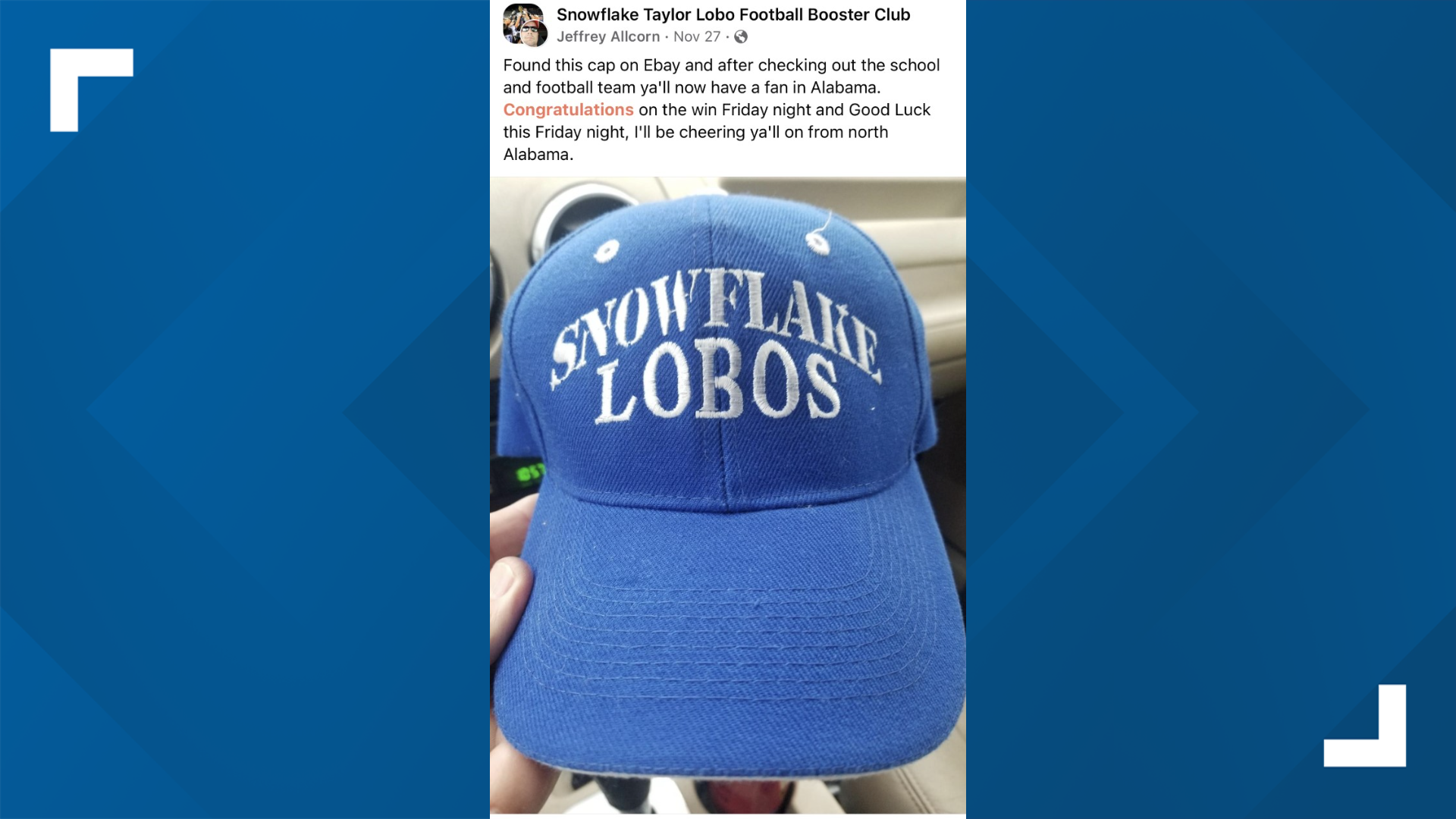 Snowflake football team adopts man who bought team hat on eBay | 12news.com