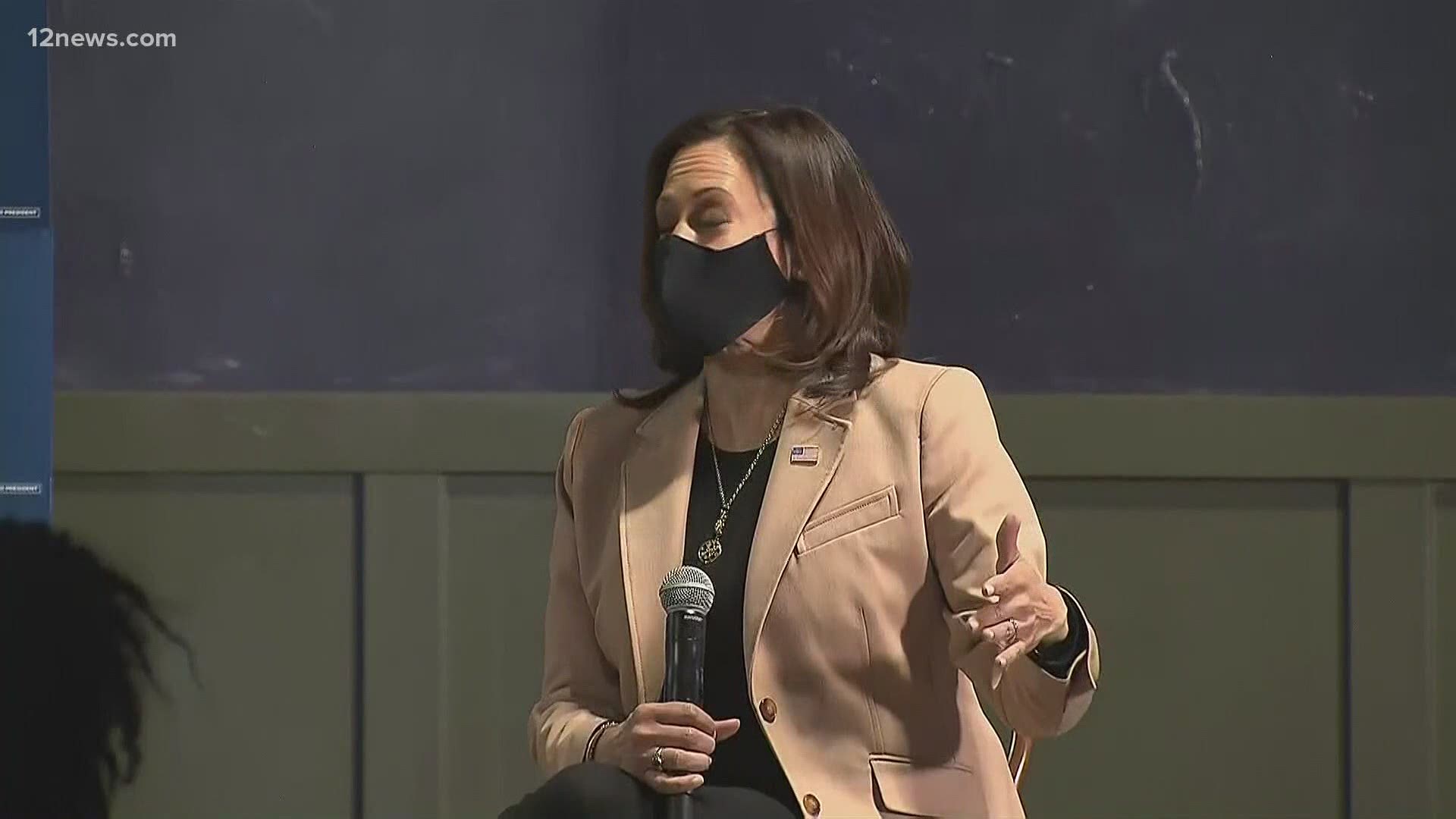 Kamala Harris hosts small meetings and drive-in rally | 12news.com