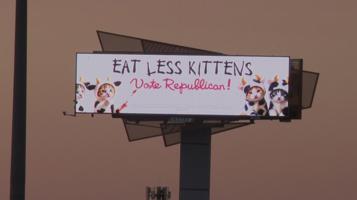 'EAT LESS KITTENS': Arizona GOP puts up billboards on debunked claims ...